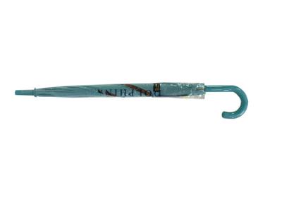 China Kids Compact Umbrella with Fiberglass Ribs 90cm Canopy 8mm Metal Shaft Auto Open Manual Close Light Blue Pongee Fabric for sale