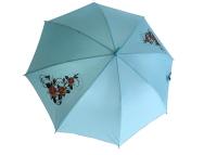 China Kids Compact Umbrella with Fiberglass Ribs 90cm Canopy 8mm Metal Shaft Auto Open Manual Close Light Blue Pongee Fabric for sale