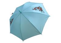 China Kids Compact Umbrella with Fiberglass Ribs 90cm Canopy 8mm Metal Shaft Auto Open Manual Close Light Blue Pongee Fabric for sale