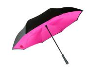 China 190T Pongee Reverse Inverted Umbrella - 23 Inch Manual Open/Close with Fiberglass Frame for sale