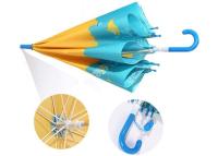 China Kids Compact Umbrella with 8mm Metal Shaft & Fiberglass Ribs - Pongee Full Color Printing - Light Blue for sale