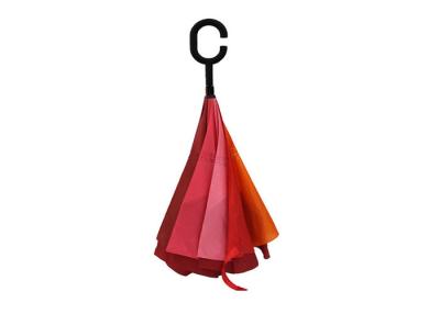 China 23-Inch Straight Folding Inverted Umbrella with C-Shaped Handle | Windproof Double Canopy & 12mm Metal Shaft for sale