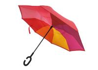 China 23-Inch Straight Folding Inverted Umbrella with C-Shaped Handle | Windproof Double Canopy & 12mm Metal Shaft for sale