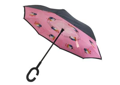 China 23-Inch Kids Reverse Inverted Umbrella with Unicorn Print - Windproof Fiberglass Frame & C-Shape Rubber Handle for sale