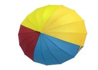 China 26 Inch 16 Ribs Wooden Handle Umbrella with Auto Open Manual Close - Windproof Design in Assorted Colors for sale