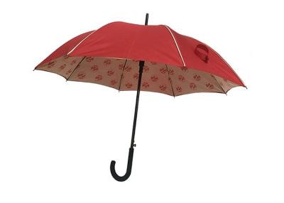 China Red Pongee Wind Resistant Golf Umbrella 23 Inch 8K Auto Open Fiberglass Frame for sale