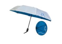 China 3 Folding Promotional Golf Umbrella 21 Inch 8K Auto Open Close Metal Shaft Double Layer for sale
