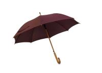 China 23 Inch Windproof Wooden Handle Umbrella with Auto Open - 8 Panel Double Canopy for Heavy Winds for sale