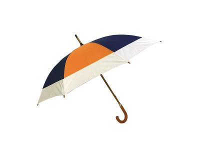 China Custom Wooden J-Handle Reverse Umbrella 23 Inch with Windproof Double Canopy and 14mm Wooden Shaft for sale