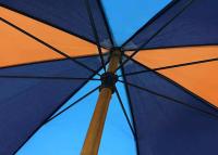 China Custom Wooden J-Handle Reverse Umbrella 23 Inch with Windproof Double Canopy and 14mm Wooden Shaft for sale
