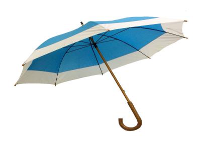 China Auto Open Wind Resistant Umbrella with 23 Inch Size and 14mm Wooden Shaft - J Handle Design for sale