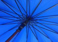 China 26 Inch Wind Resistant J Shape Golf Umbrella with 16 Rib Wooden Frame and Auto Open Mechanism for sale