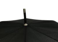China 23 Inch Black J Stick Wooden Handle Umbrella with Auto Open, 12mm Metal Shaft and Windproof Double Canopy for sale