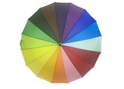 China 16 Ribs Rainbow Color Promotional Golf Umbrella - 105cm Open Diameter with Metal Frame for sale