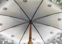 China UV Protection Wooden Stick Umbrella with 23 Inch Canopy and 14mm Wooden Shaft - Auto Open Manual Close Design for sale