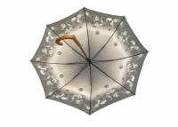 China UV Protection Wooden Stick Umbrella with 23 Inch Canopy and 14mm Wooden Shaft - Auto Open Manual Close Design for sale