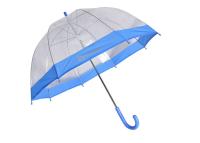 China Automatic POE Transparent Promotional Umbrella 23 inch 8K Metal Frame Advertising Border Piping Edge for sale