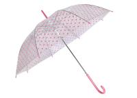 China Automatic POE Transparent Promotional Umbrella 23 inch 8K Metal Frame Advertising Border Piping Edge for sale