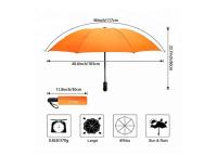 China 42 Inch Reverse Automatic Travel Umbrella with Metal Shaft - 98cm Coverage & Compact 30cm Folded Size for sale