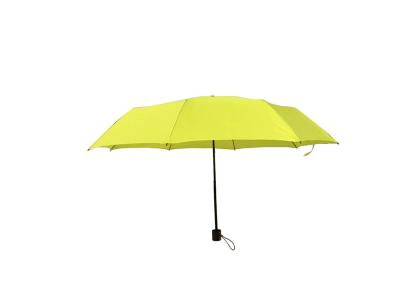 China Yellow Ladies Self Folding Umbrella 21 Inch 8 Panels Manual Open Close Windproof for sale