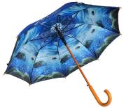 China Wooden Frame Promotional Golf Umbrella 23 Inch Auto Open Digital Printing Custom Logo for sale