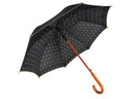 China White Pongee Promotional Golf Umbrella 23x8K Auto Open Wooden J Handle Custom Logo for sale