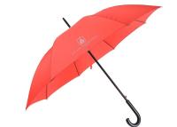 China White Pongee Promotional Golf Umbrella 23x8K Auto Open Wooden J Handle Custom Logo for sale
