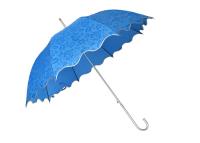 China Blue Watermark Printing Promotional Umbrella - 105cm Diameter Aluminum Frame with Custom Logo Options for sale
