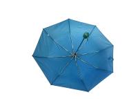 China 21-Inch Blue Foldable Umbrella with Metal Frame - Windproof Double Canopy & Custom Logo Options for sale