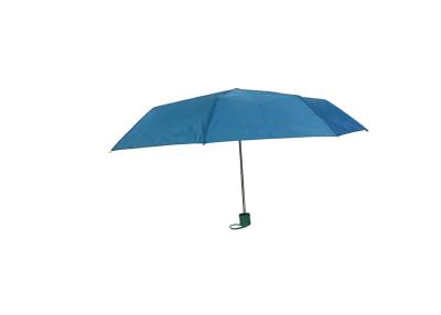 China 21-Inch Blue Foldable Umbrella with Metal Frame - Windproof Double Canopy & Custom Logo Options for sale