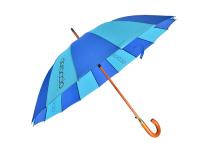 China Automatic Promotional Umbrella 16 Ribs 25 Inch Wooden Shaft with Custom Logo Printing Options for sale