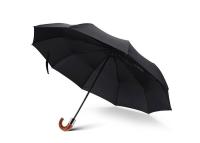China Black 3-Fold Auto Open Umbrella 97cm Diameter with RPET Recycled Fabric for Travel and Outdoor Use for sale