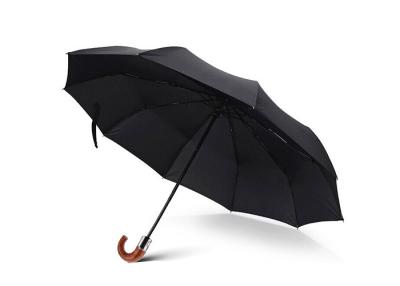 China Black 3-Fold Auto Open Umbrella 97cm Diameter with RPET Recycled Fabric for Travel and Outdoor Use for sale
