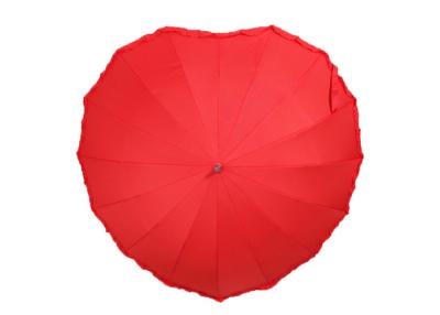 China Red Heart Shaped Love Umbrella 105cm Diameter with Aluminum Frame and Fiberglass Ribs for Wedding Valentine for sale
