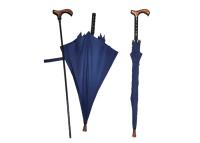 China Adjustable Height Golden Stand Hiking Stick Umbrella - 105cm Diameter Walking Cane with Aluminum Frame for sale