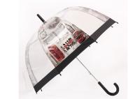 China 97cm POE Material Transparent Umbrella with 8K Windproof Tower Printing - Automatic Open Mechanism for sale