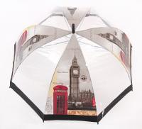 China Transparent Beard Pattern Bubble Umbrella - 97cm Diameter with Auto Open Metal Frame for sale