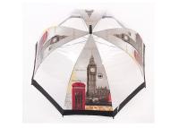 China 97cm POE Material Transparent Umbrella with 8K Windproof Tower Printing - Automatic Open Mechanism for sale