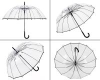 China 16K POE Transparent Rain Umbrella with 98cm Diameter and Auto-Open Metal Frame for sale