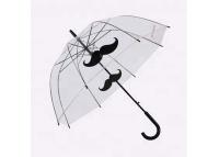 China Transparent Beard Pattern Bubble Umbrella - 97cm Diameter with Auto Open Metal Frame for sale