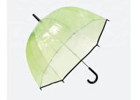 China Green POE Clear Dome Bubble Umbrella 97cm with Auto-Open Mechanism and Black Trim - Metal Frame Construction for sale