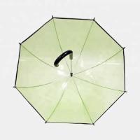China Green POE Clear Dome Bubble Umbrella 97cm with Auto-Open Mechanism and Black Trim - Metal Frame Construction for sale