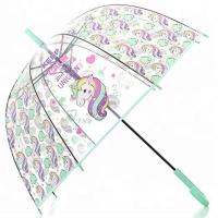 China 23 Inch Transparent Unicorn Bubble Umbrella with Auto Open Function - 97cm Dome Style Clear Plastic Umbrella for sale
