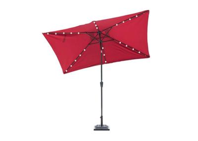 China Solar-Powered LED Beach Umbrella with 150cm Canopy and 3.00mm Steel Ribs - Customizable Outdoor Parasol for sale