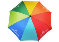 China 23-Inch Custom Golf Umbrella with Aluminum Frame - Rainbow Color Design for Promotional Use for sale