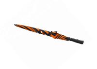 China 27-Inch 8-Panel Orange Black Golf Umbrella with Wind-Resistant Design and Aluminum Handle for Travel for sale