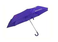 China Waterproof Manual 3 Fold Umbrella , Fold Up Umbrella Pongee PU J Handle for sale