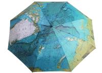 China Custom Printed 3-Fold Travel Umbrella 97cm Diameter 30cm Closed Length with Automatic Open for sale