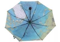China Custom Printed 3-Fold Travel Umbrella 97cm Diameter 30cm Closed Length with Automatic Open for sale
