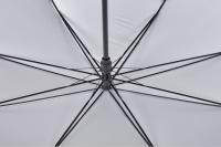 China Custom Logo Golf Umbrella with Plastic Curved Handle - 23 Inch Size, 12mm Metal Shaft, Windproof Double Canopy Design for sale